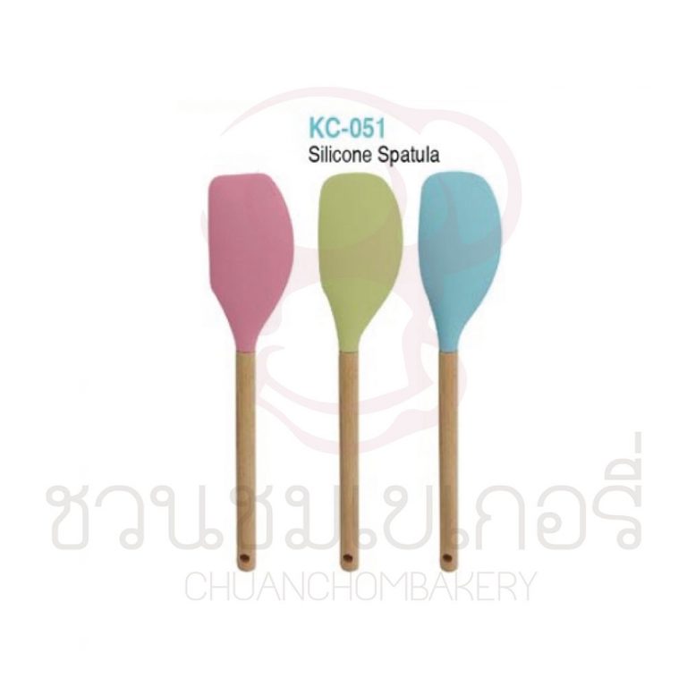 ไม้พายซิลิโคน ด้ามไม้ คละสี (ยาว32cm) รหัส KC051 - ชวนชมเบเกอรี่ ครบ ...